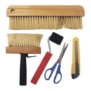 Kit tapissier 5 pièces Brosse à Colle Roulette Cutter Ciseau Tapisserie ...