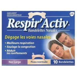 GSK Respir'activ - 10 bandelettes nasales larges - Comparer avec ...