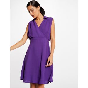 Morgan Robe évasée fluide sans manches violet fonce femme - Couleur ...