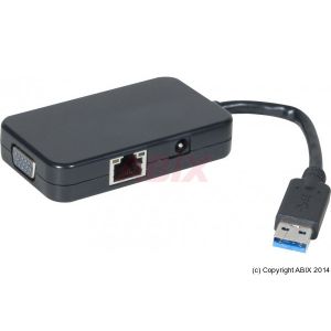 Adaptateur USB 3.0 VGA + RJ45 Gigabit + Hub 2 ports - Comparer avec ...