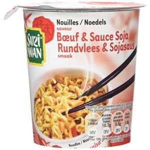 Suzi wan Nouilles en pot saveur boeuf et sauce soja 61g - prêtes en 4 ...
