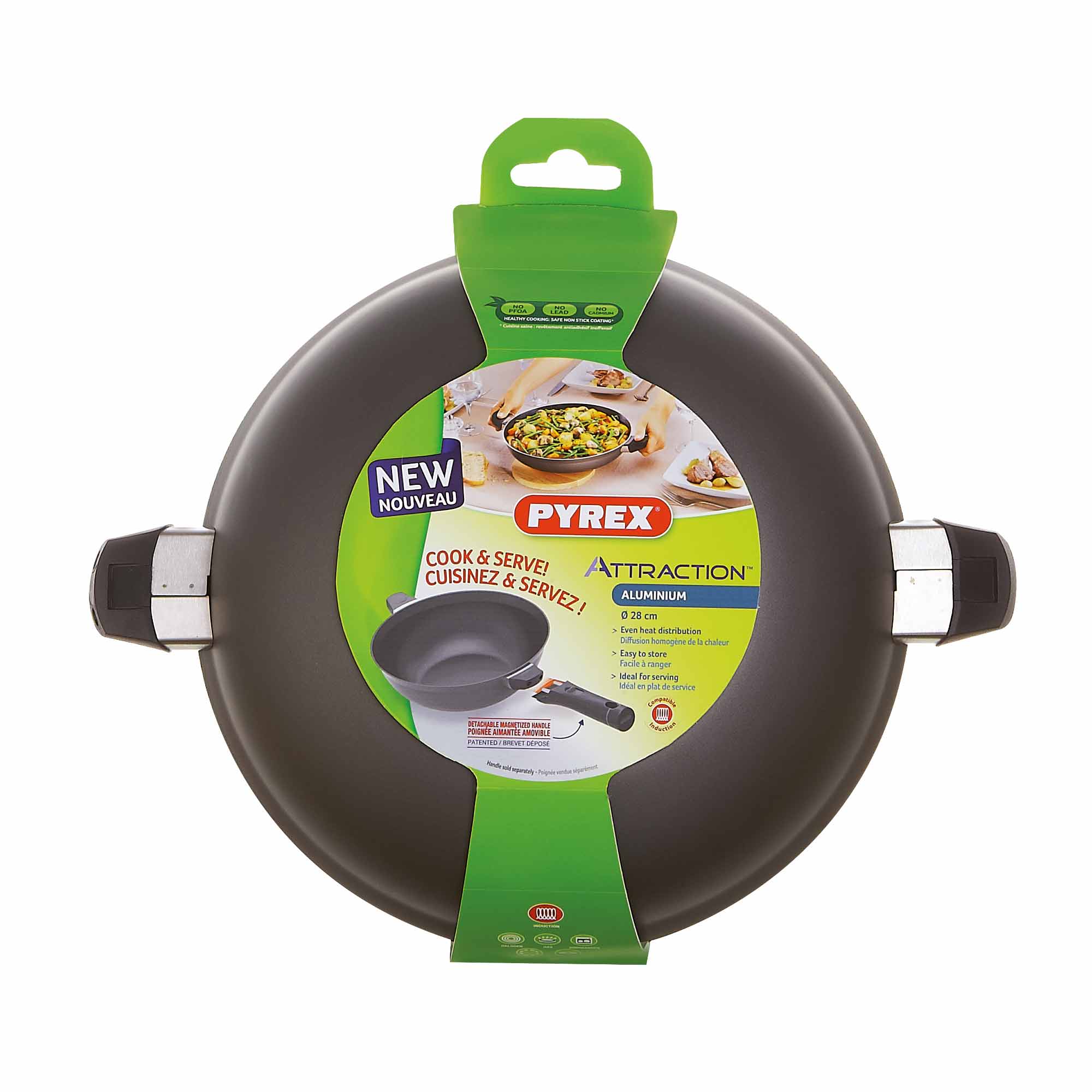 Pyrex AT28BW4/5043 - Wok Attraction 28 cm - Comparer avec Touslesprix.com