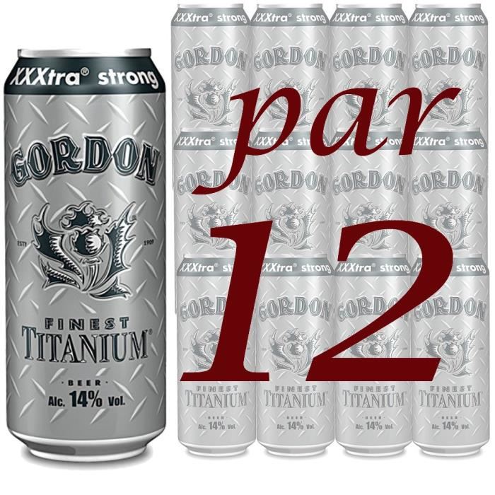 Gordon Finest Titanium - Bière blonde extra forte (12 x 50 cl) 14 ...