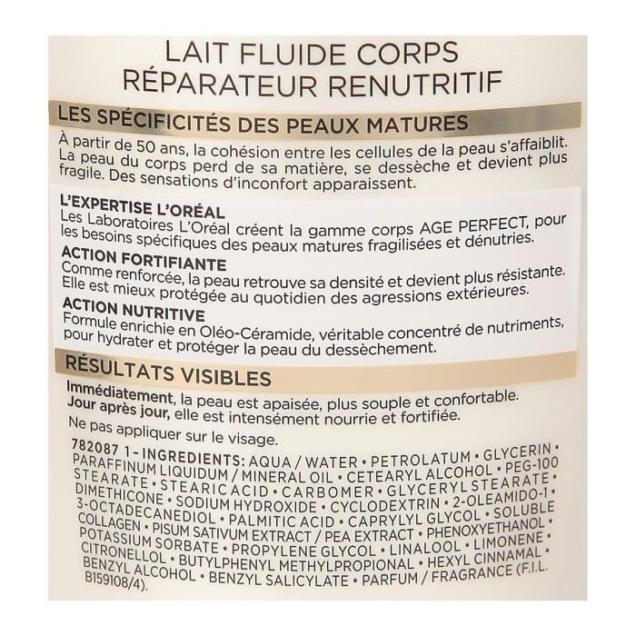 L'Oréal Age Perfect Lait Fluide Réparateur Renutritif Peaux matures ...
