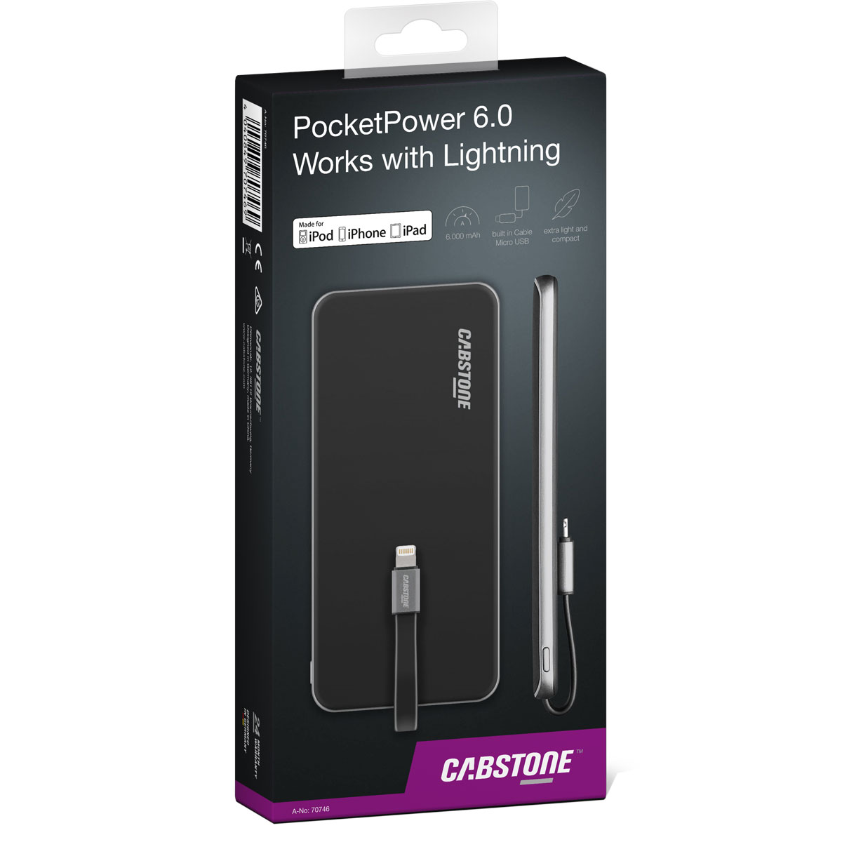 Cabstone PocketPower 6 000 mAh Lightning - Comparer avec Touslesprix.com