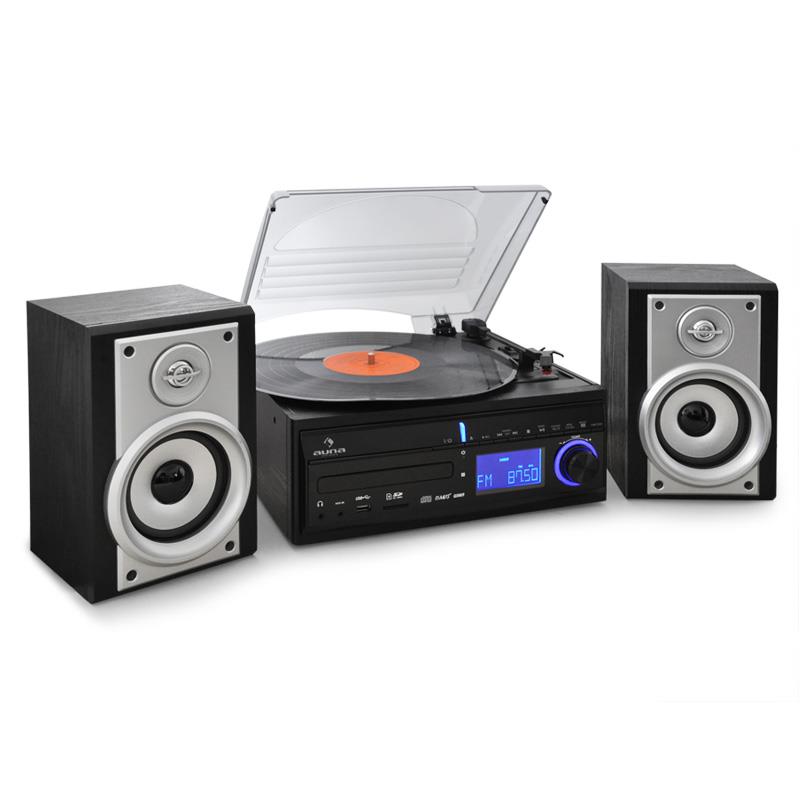 Auna DS-2 - Mini chaîne hi-fi stéréo avec platine vinyle - Comparer ...