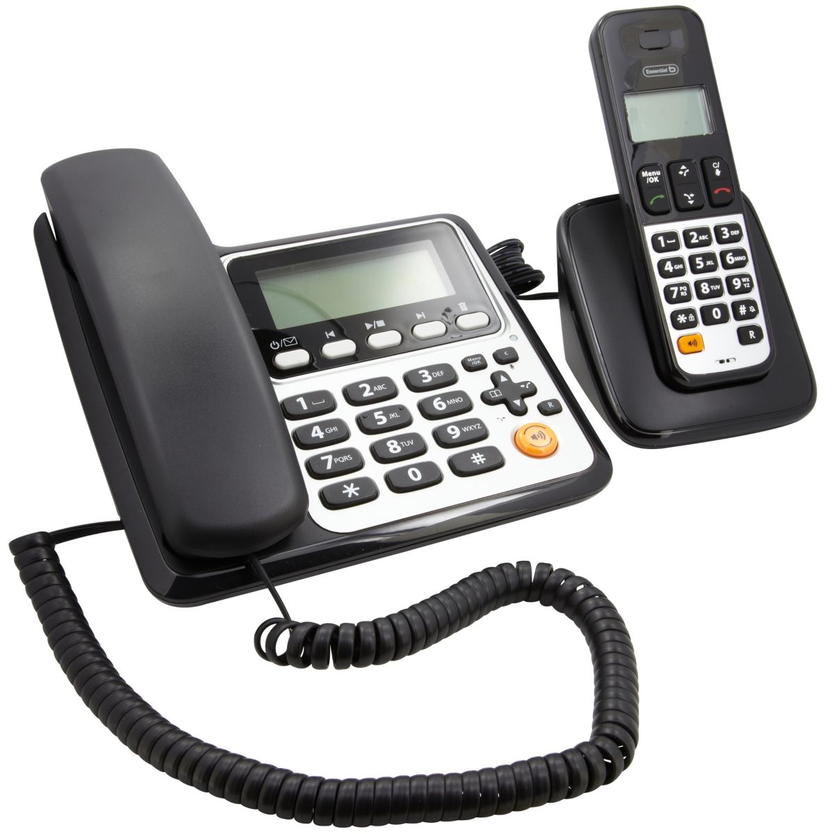 EssentielB Bi-Easy - Combiné téléphone filaire + 1 combiné sans fil ...