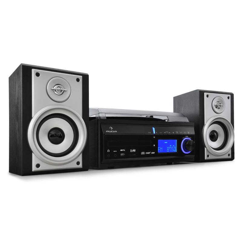 Auna DS-2 - Mini chaîne hi-fi stéréo avec platine vinyle - Comparer ...