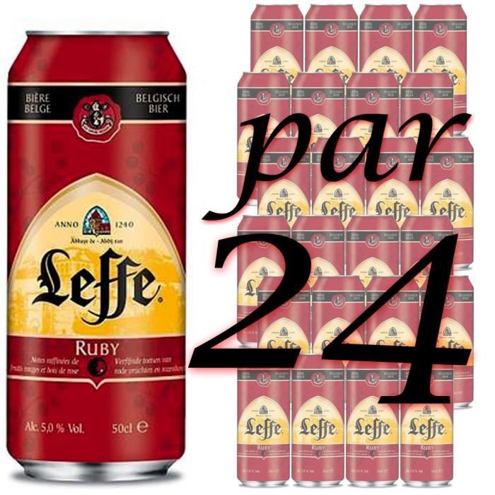 Leffe Ruby - Bière aromatisée aux fruits rouges (24 x 50 cl) 5 ...