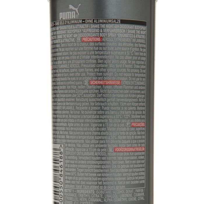 Puma Fragrances - Déodorant Homme Body Spray 48h Shake the Night - 150 ...