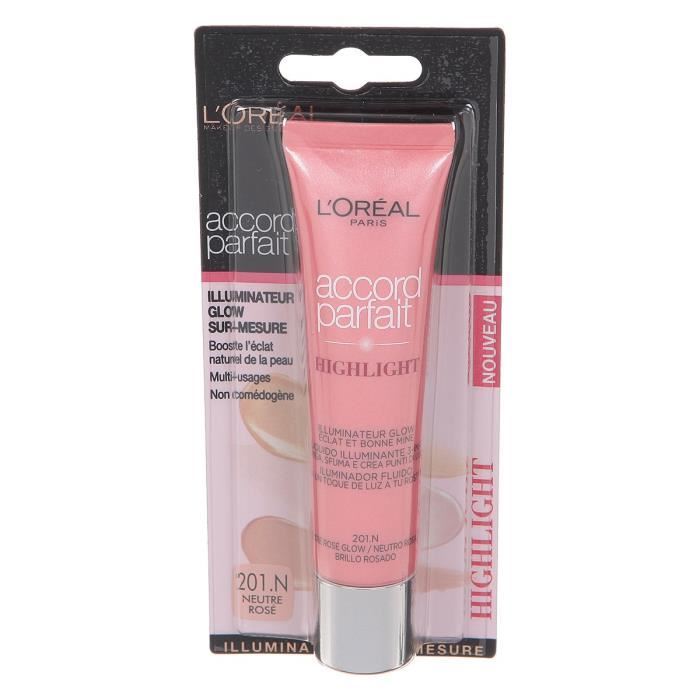 L'Oréal Accord Parfait Highlight - Enlumineur liquide 201.N Eclat ...