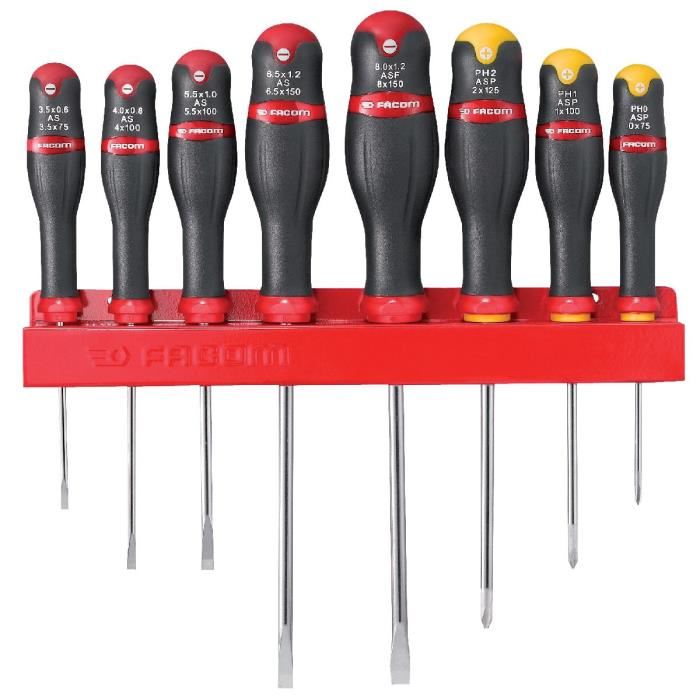 Facom AS.8PG - 8 tournevis Protwist à empreinte fente et Phillips + support - Comparer avec ...
