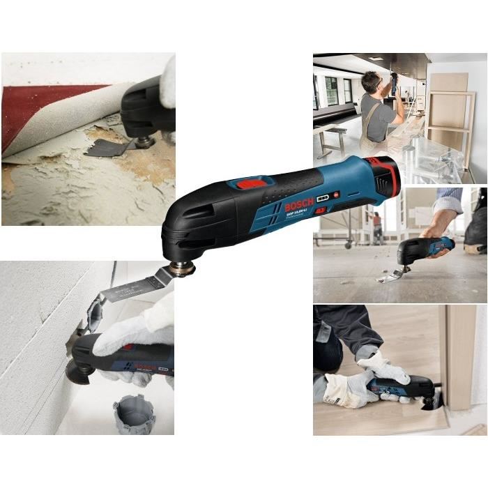 Bosch Professional GOP108V-LI36 10.8v Multi Tool - Outil multifonctions 2x10,8V 2,5Ah Li + 8 ...