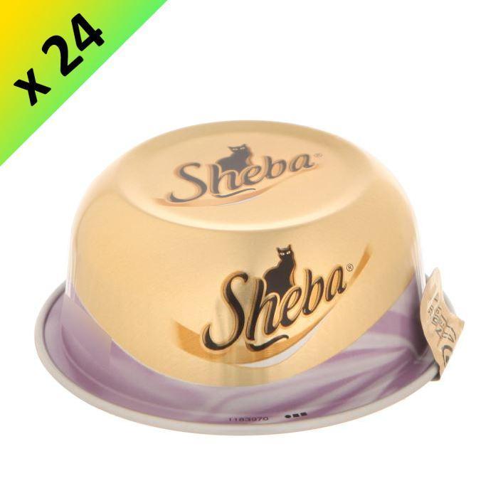 Sheba Dômes aux Filets de Thon avec Crevettes Roses (80g) Lot de 24 ...
