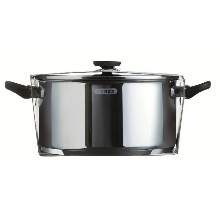 Pyrex Faitout en inox 24 cm avec couvercle passoire - Comparer avec ...