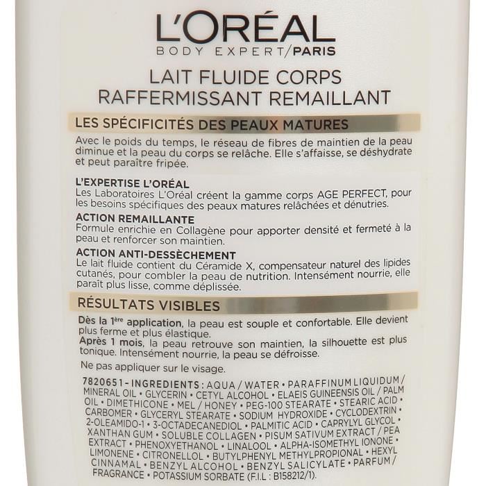 L'Oréal Age Perfect Lait Fluide Raffermissant Remaillant Peaux matures ...
