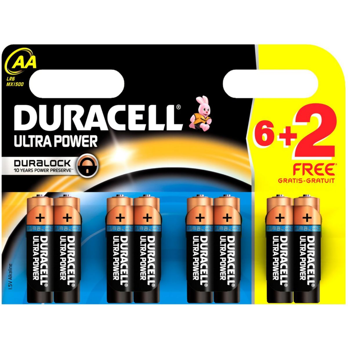 Duracell 8 piles AA LR06 Ultra Power - Comparer avec Touslesprix.com