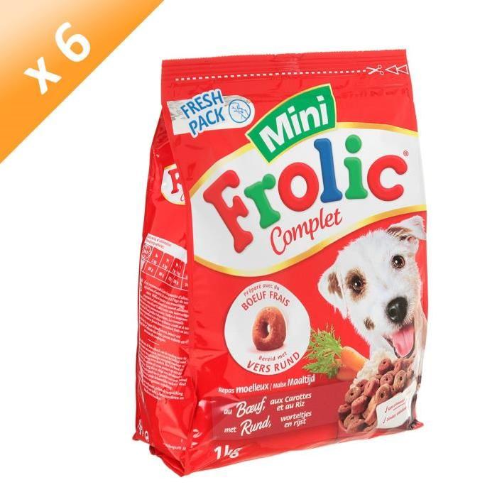 Frolic Croquettes au boeuf, aux carottes et au riz pour chien 1 kg (x6 ...