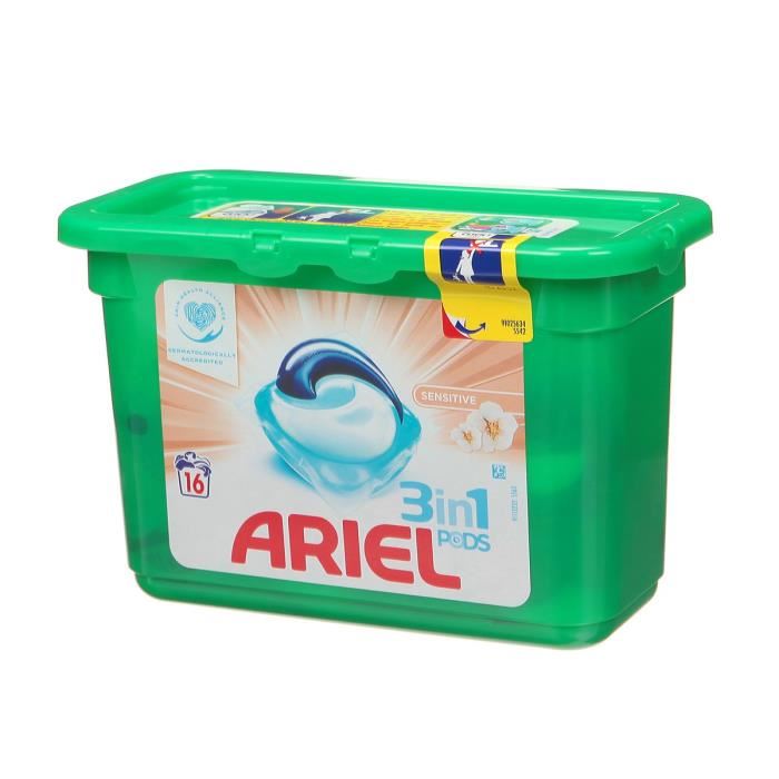 Ariel Sensitive Lessive en Capsules 16 Lavages - Comparer avec ...